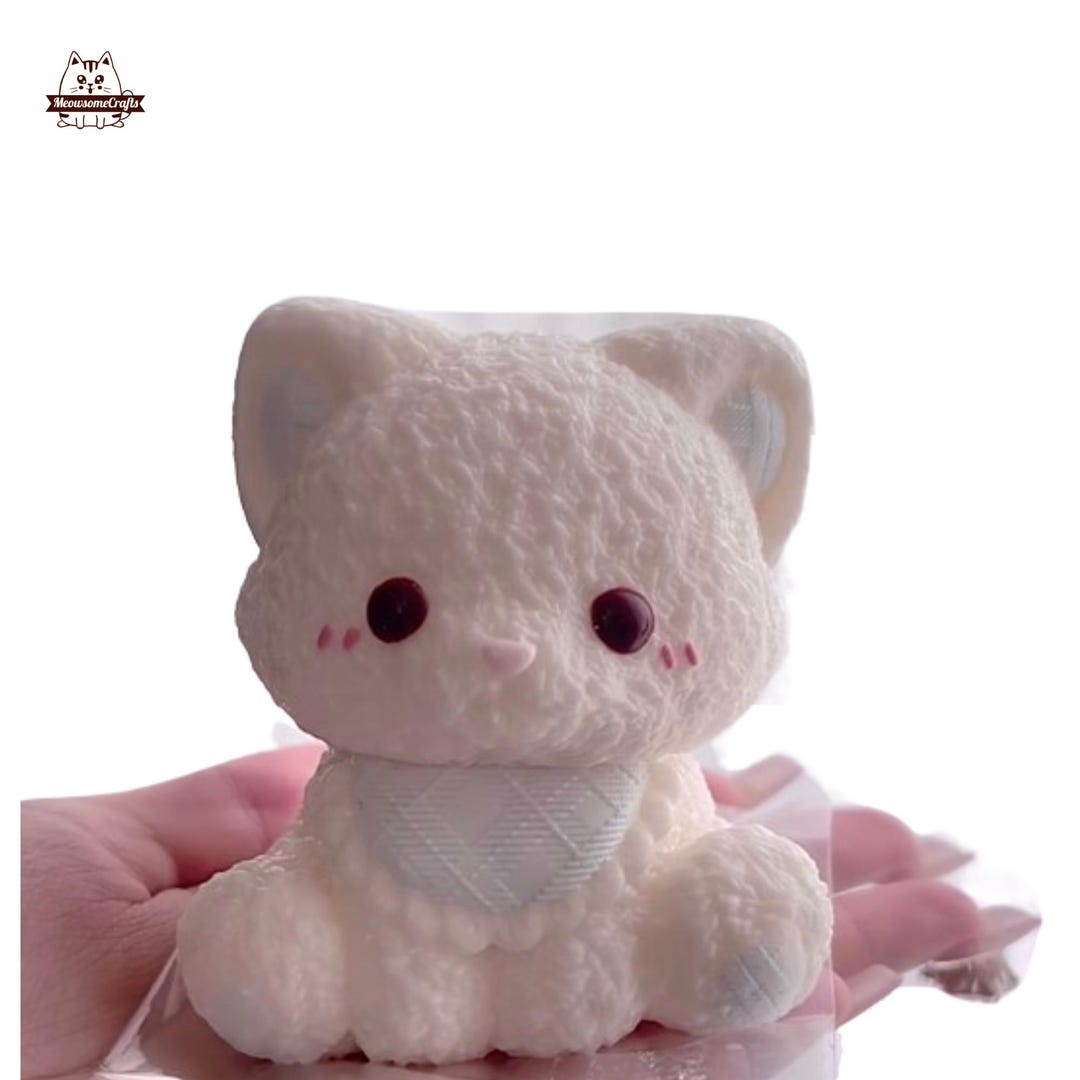 Cute Kitty Bibs Animal Squishy Squeezable Stress Relief Sensory Fidget ...
