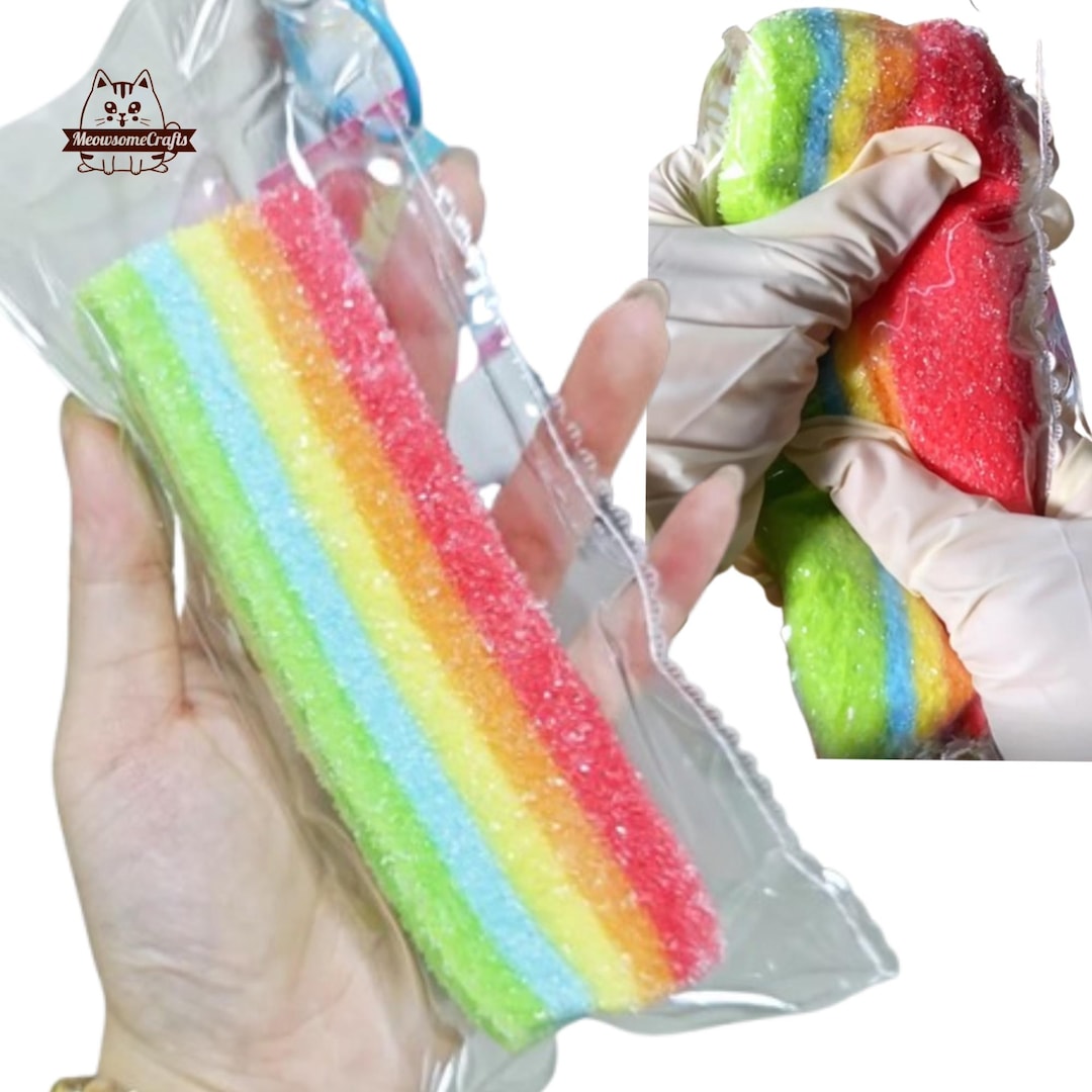 Soft Rainbow Candy Squishy Squeezable Stress Relief Sensory Silicone ...