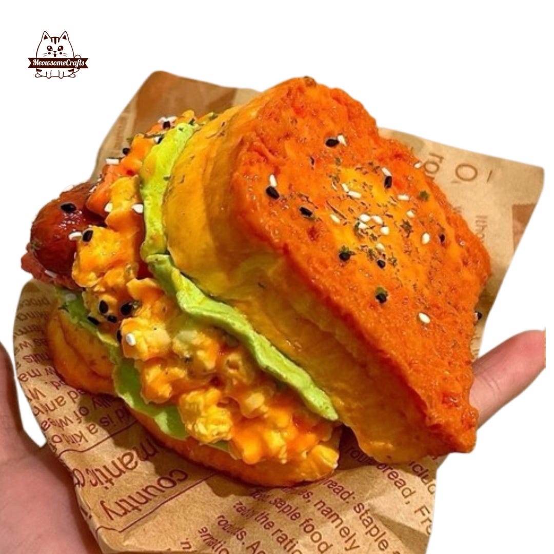 Scrambled Eggs Sandwich Toast Food Taba Squishy Squeezable Stress ...