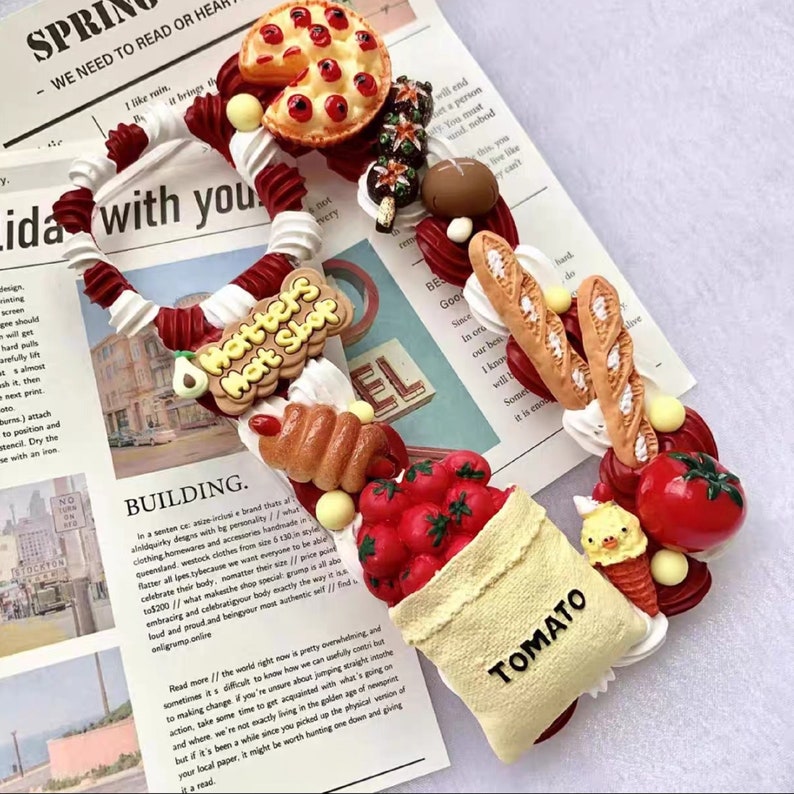 Decoden Phone Case DIY Kit Food Bread Pizza Tomatoes Wrapped Hot Dog ...