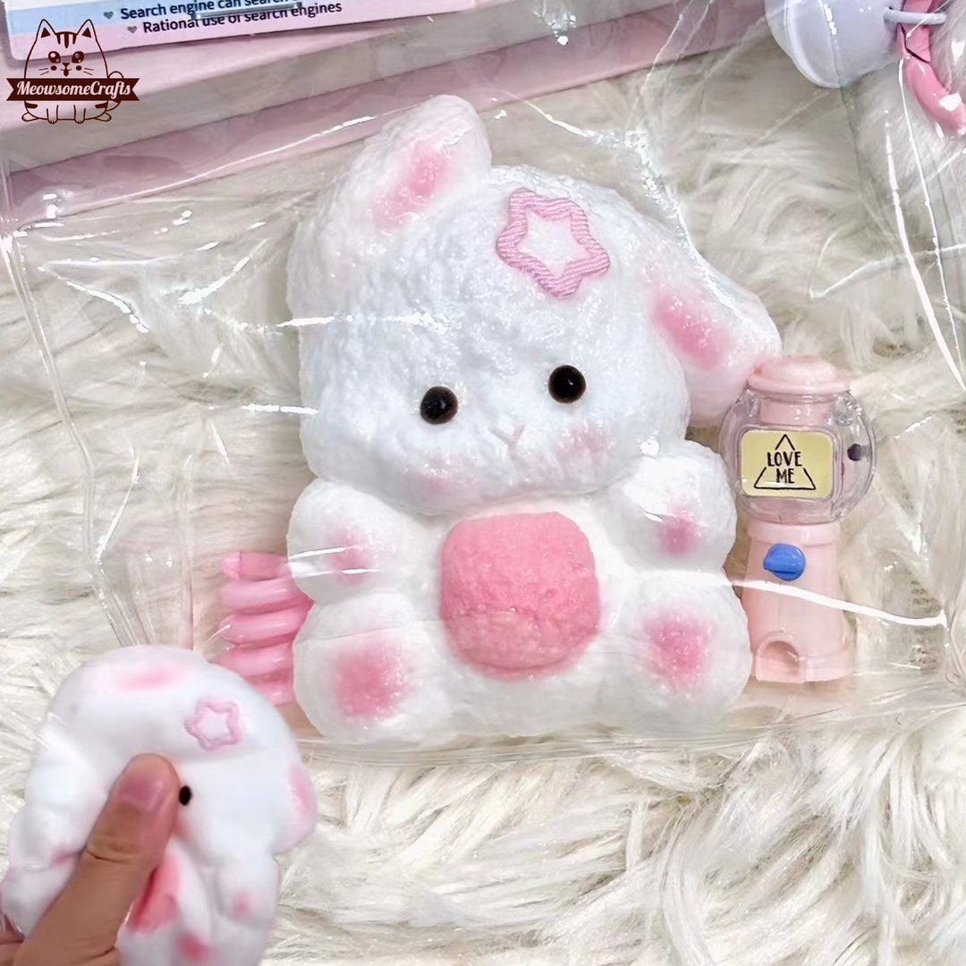 Baby Rabbit Star Furry Squishy Squeezable Stress Relief Sensory Fidget ...