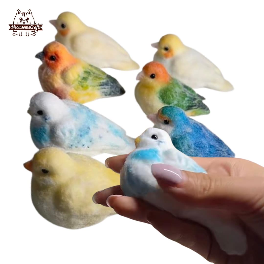 Soft Handmade Furry Bird Squishy Squeezable Stress Relief Sensory ...