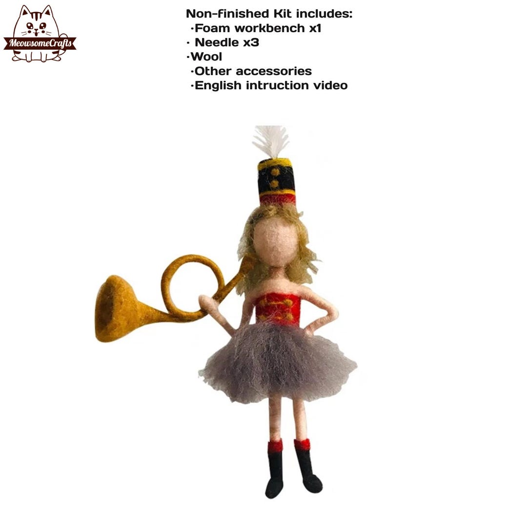 Needle Felt Kits Band Uniform Girl With Trumpet Beginner Felting Kits ...