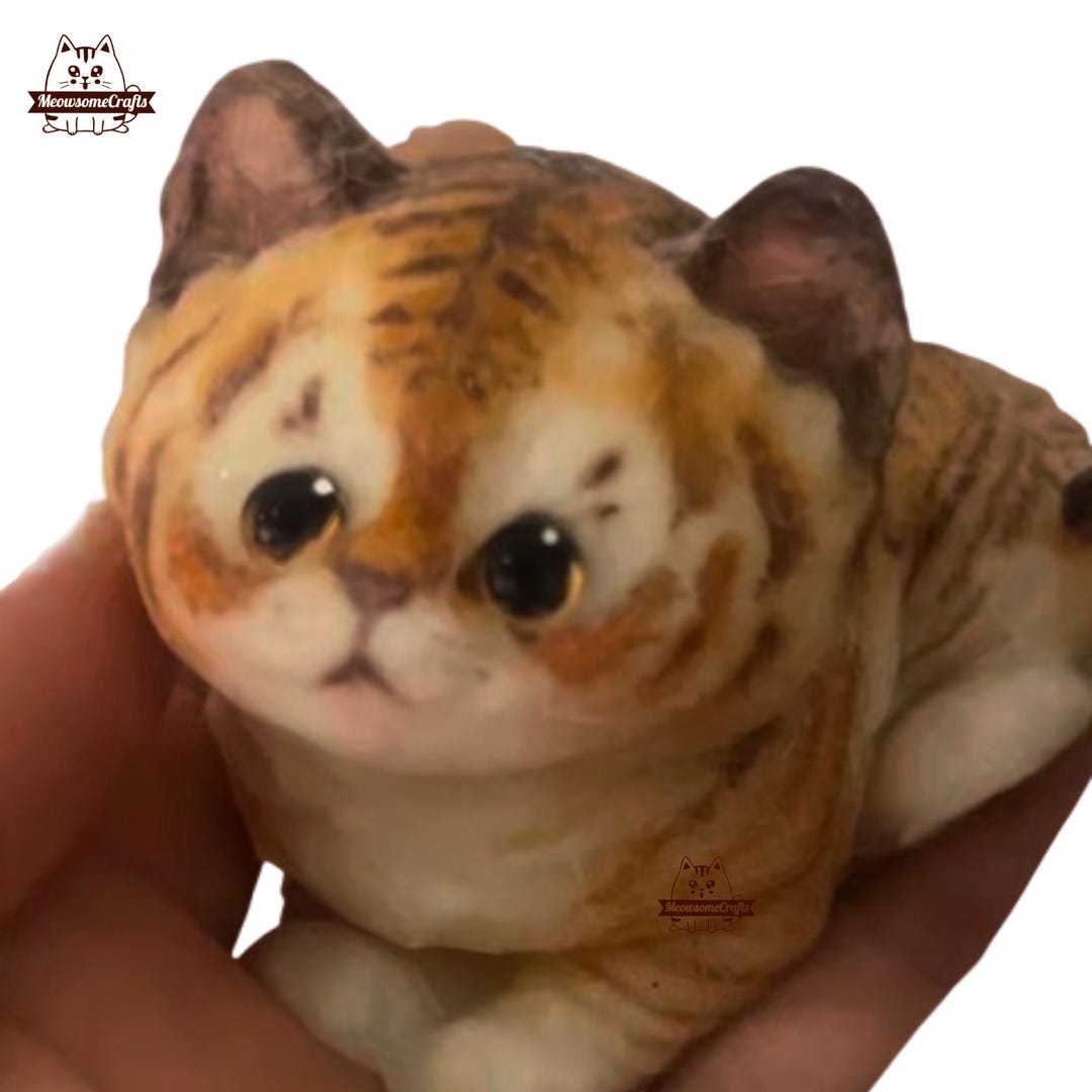 Furry Sitting Orange Kitten Cat Squishy Squeezable Stress Relief ...