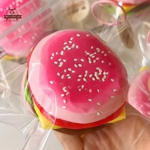 Pink Cheeseburger Food Squishy Squeezable Stress Relief Sensory Fidget ...