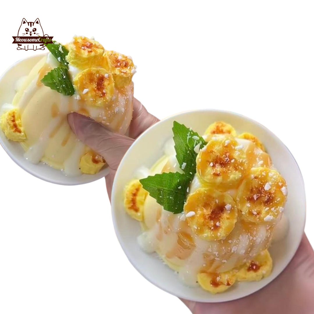 Realistic Banana Pudding Cake Food Squishy Squeezable Stress Relief ...