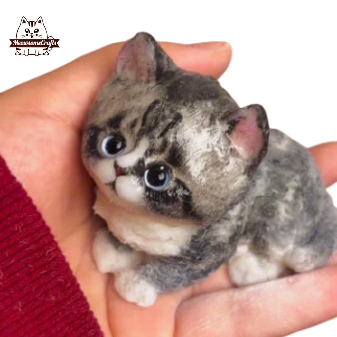 Soft Furry Striped Kitten Cat Squishy Squeezable Stress Relief Sensory ...
