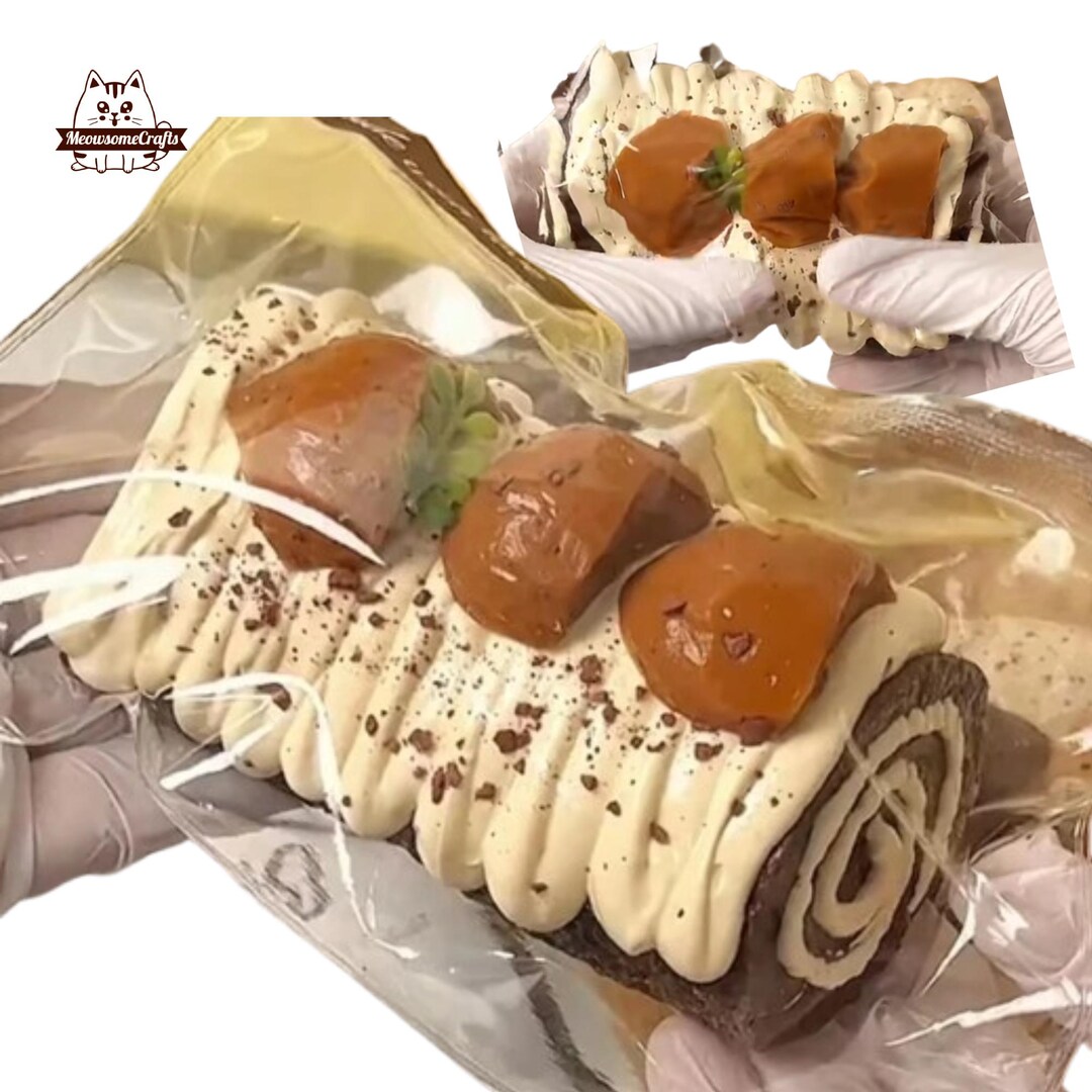 Chestnut Cream Cake Rolls Squishy Squeezable Stress Relief Sensory ...