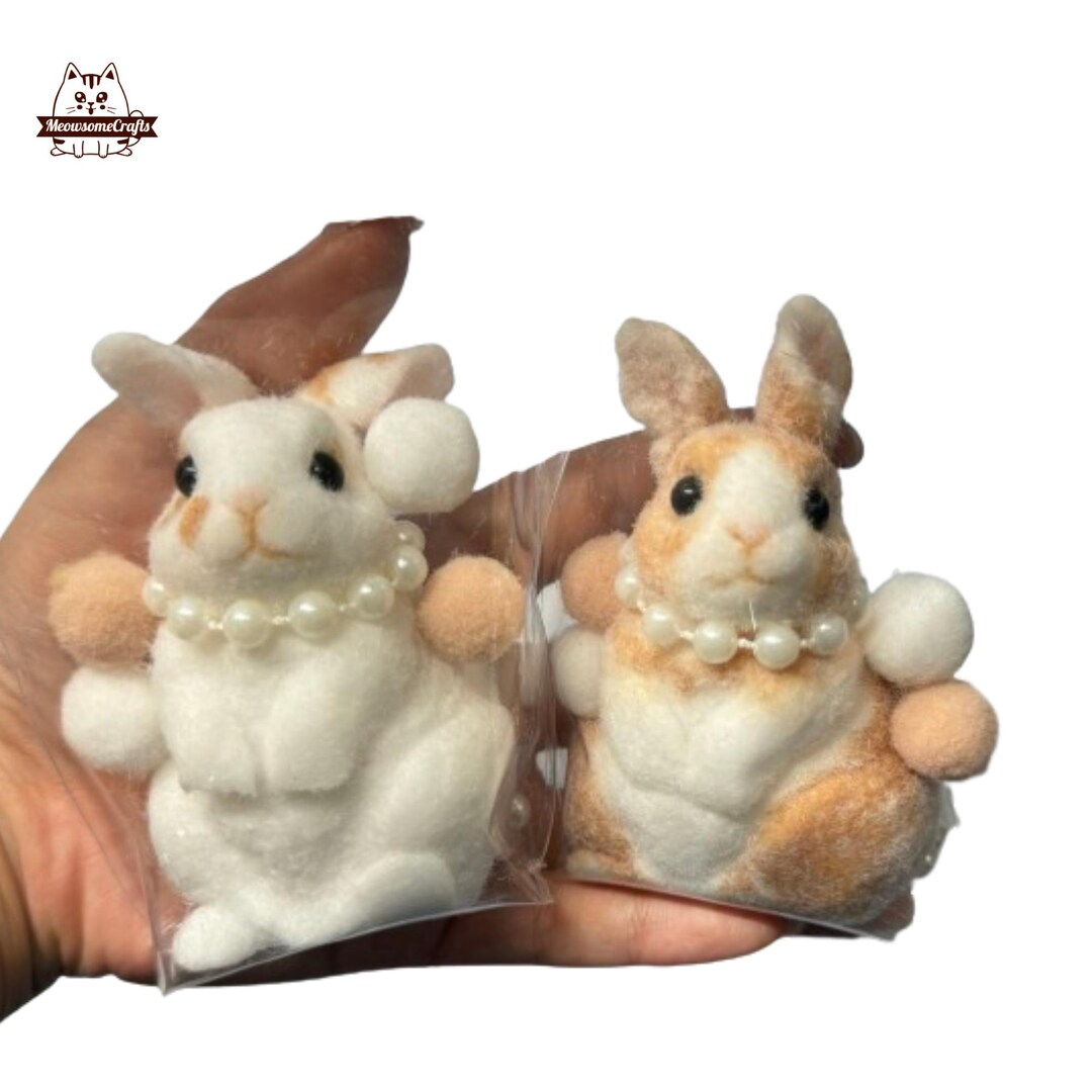 Soft Furry Bunny Rabbit Squishy Customizable Squeezable Stress Relief ...