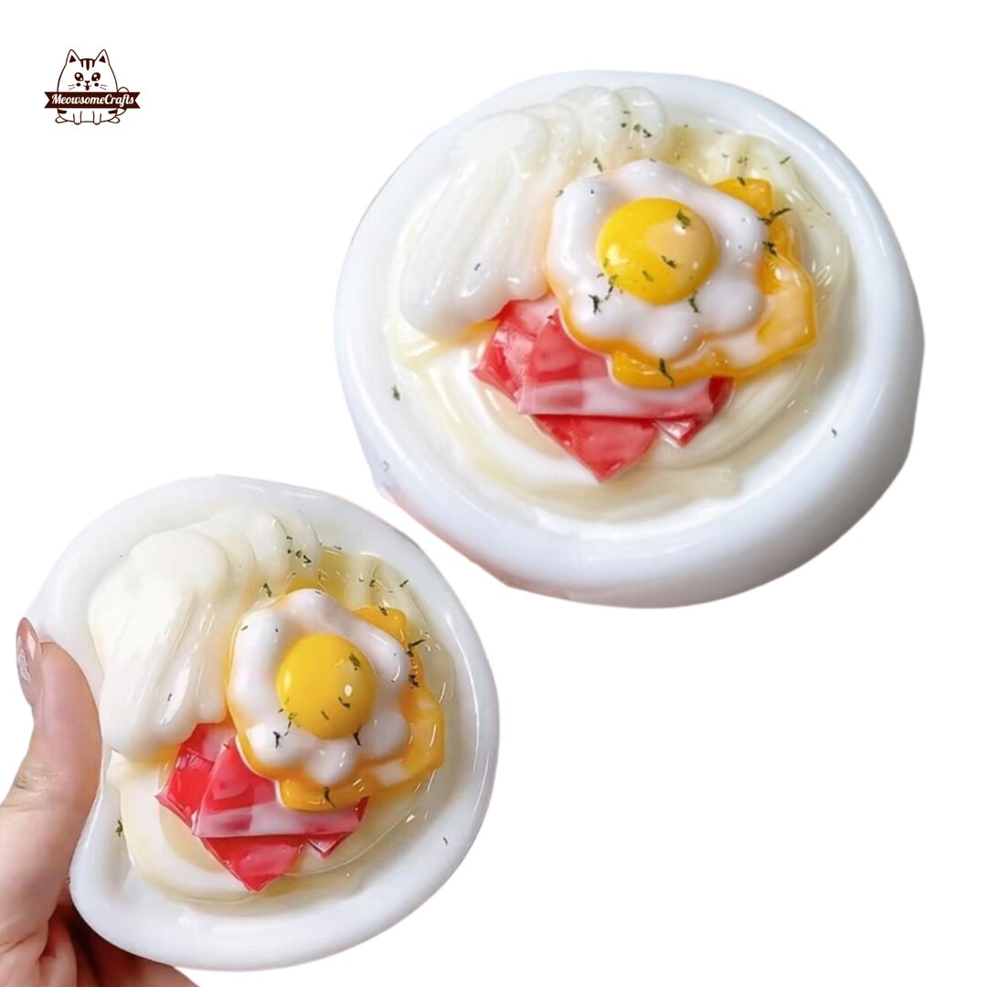 Handmade Creamy Bacon Spaghetti Food Taba Squishy Squeezable Stress ...