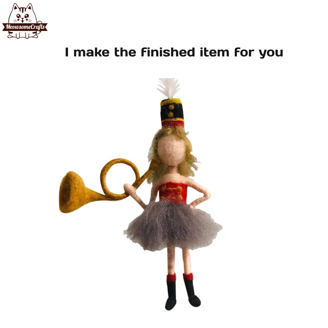 Handmade Finished | Band Uniform Girl With Musical Instrument | Felted ...