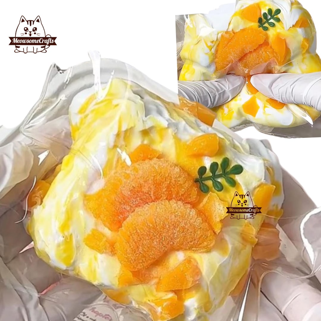 Soft Orange Mango Cake Taba Squishy Squeezable Anxiety Stress Relief ...
