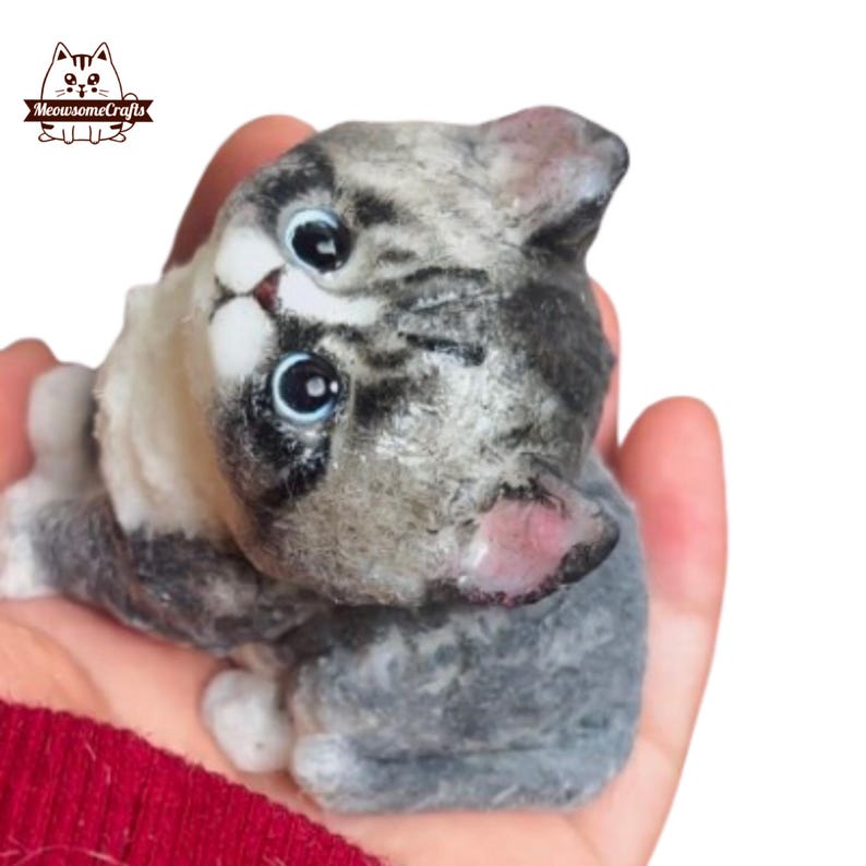 Soft Furry Striped Kitten Cat Squishy Squeezable Stress Relief Sensory ...