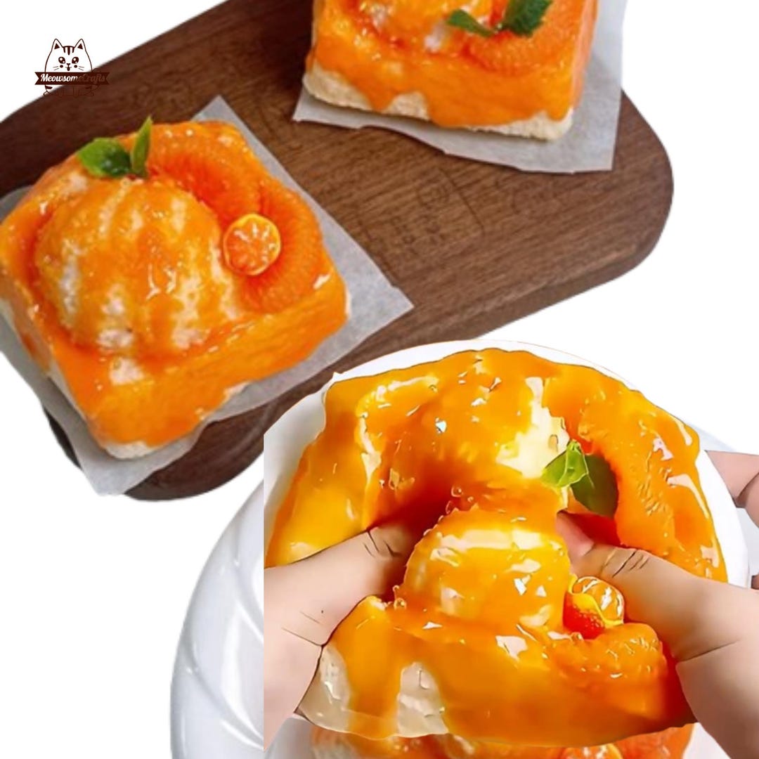Handmade Orange Fruit Toast Taba Squishy Squeezable Stress Relief ...
