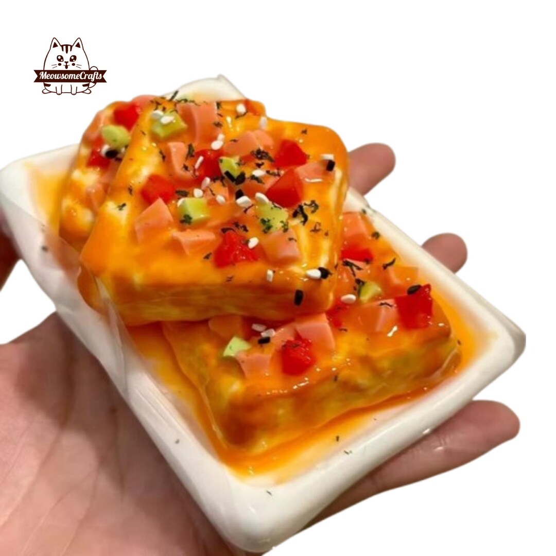 Tofu Food Squishy Squeezable Anxiety Stress Relief Sensory Fidget Toys ...