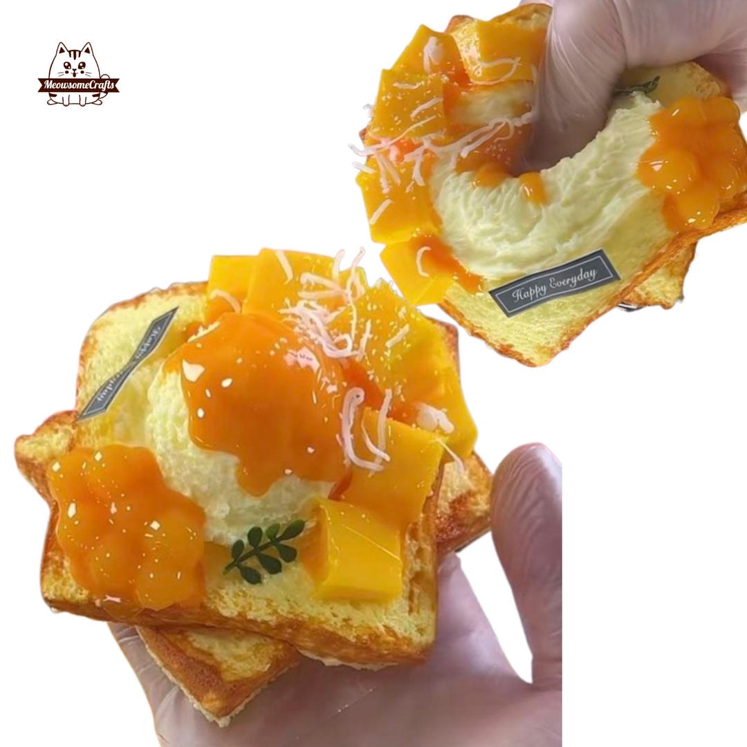 Soft Mango Toast Food Squishy Squeezable Stress Relief Sensory Fidget ...