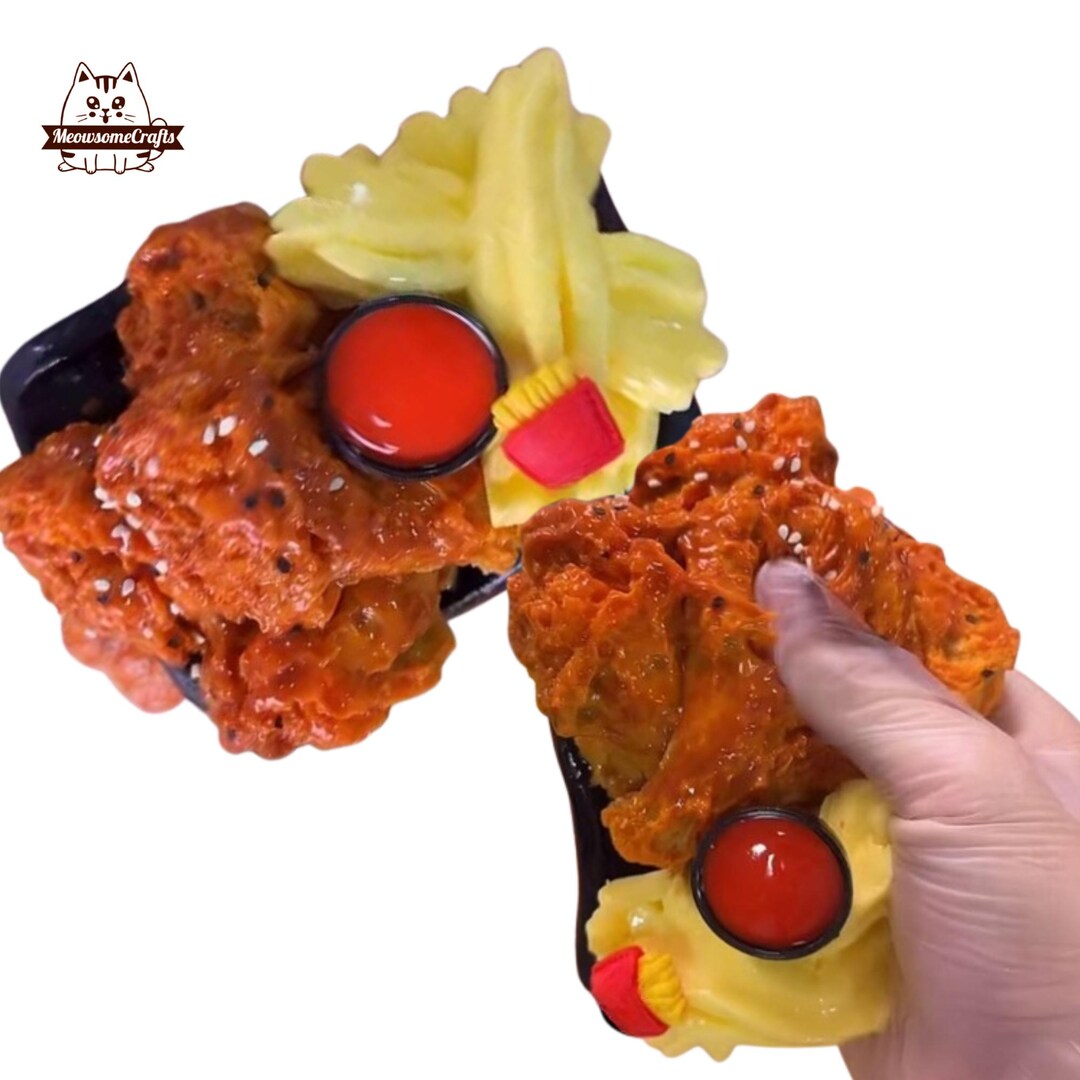 Fried Chicken and Fries Squishy Toy Food Squishy Squeezable Stress ...