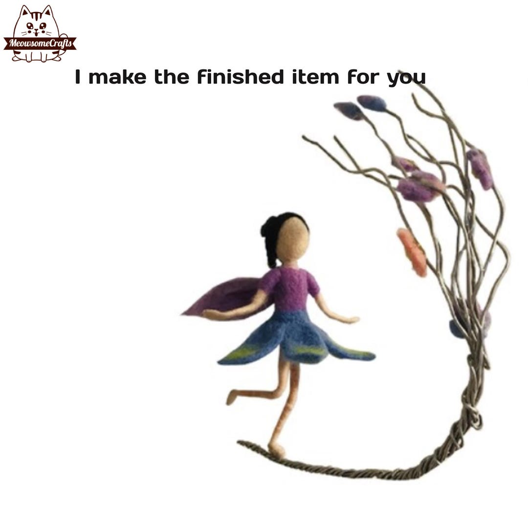 Handmade Finished | Spring Fairy Growing Tree | Felted Fairy - Etsy