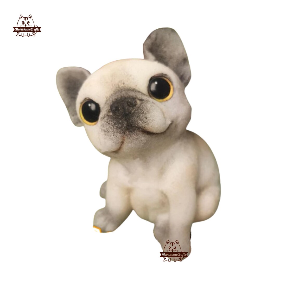 Soft Furry Animal French Bulldog Squishy Squeezable Stress Relief ...