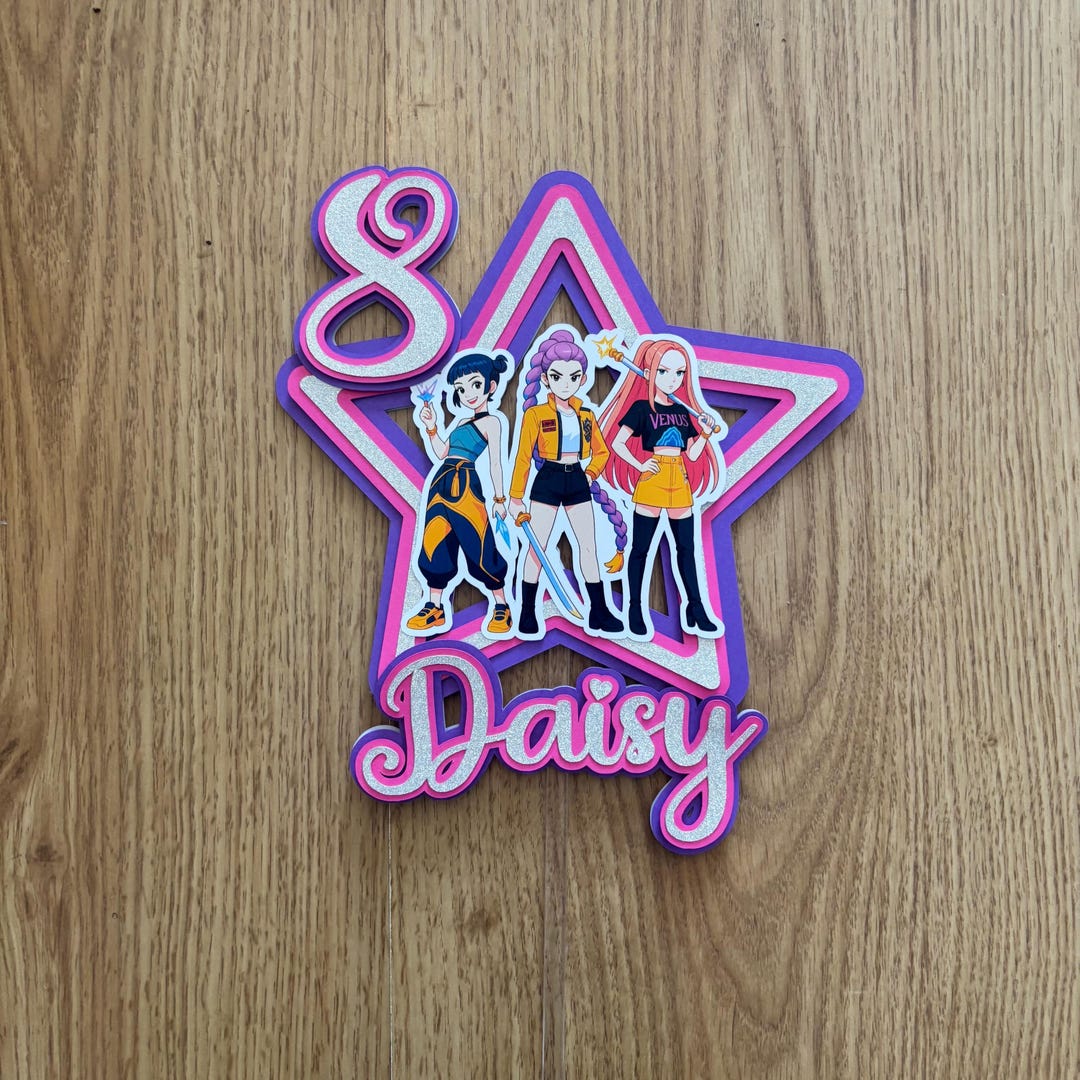 K-pop Demon Hunters Cake Topper, Huntrix Party Decor - Etsy
