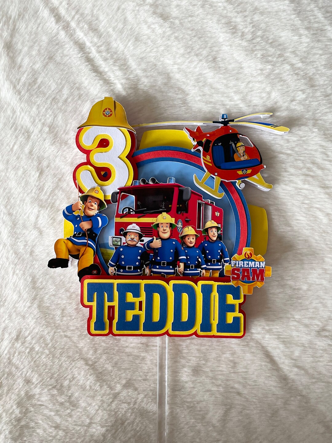 Fireman Sam Cake Topper, Fireman Sam Party Decor - Etsy