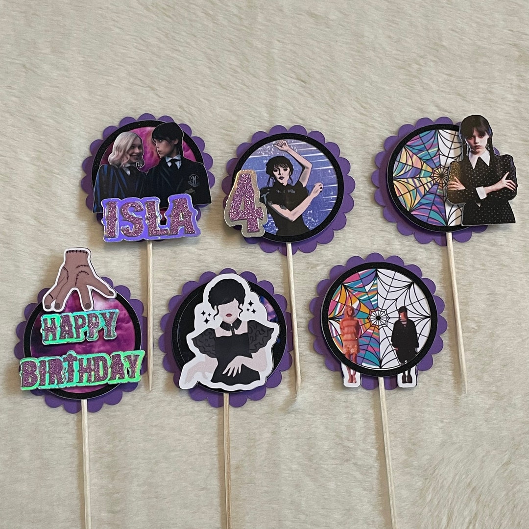 Wednesday Cupcake Toppers, Addams Family Party Decor - Etsy