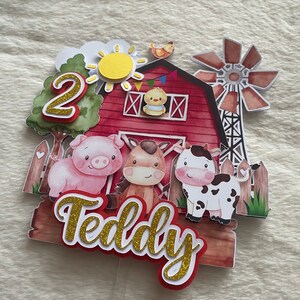 Farm Cake Topper, Farm Party Decor, Barnyard Cake - Etsy