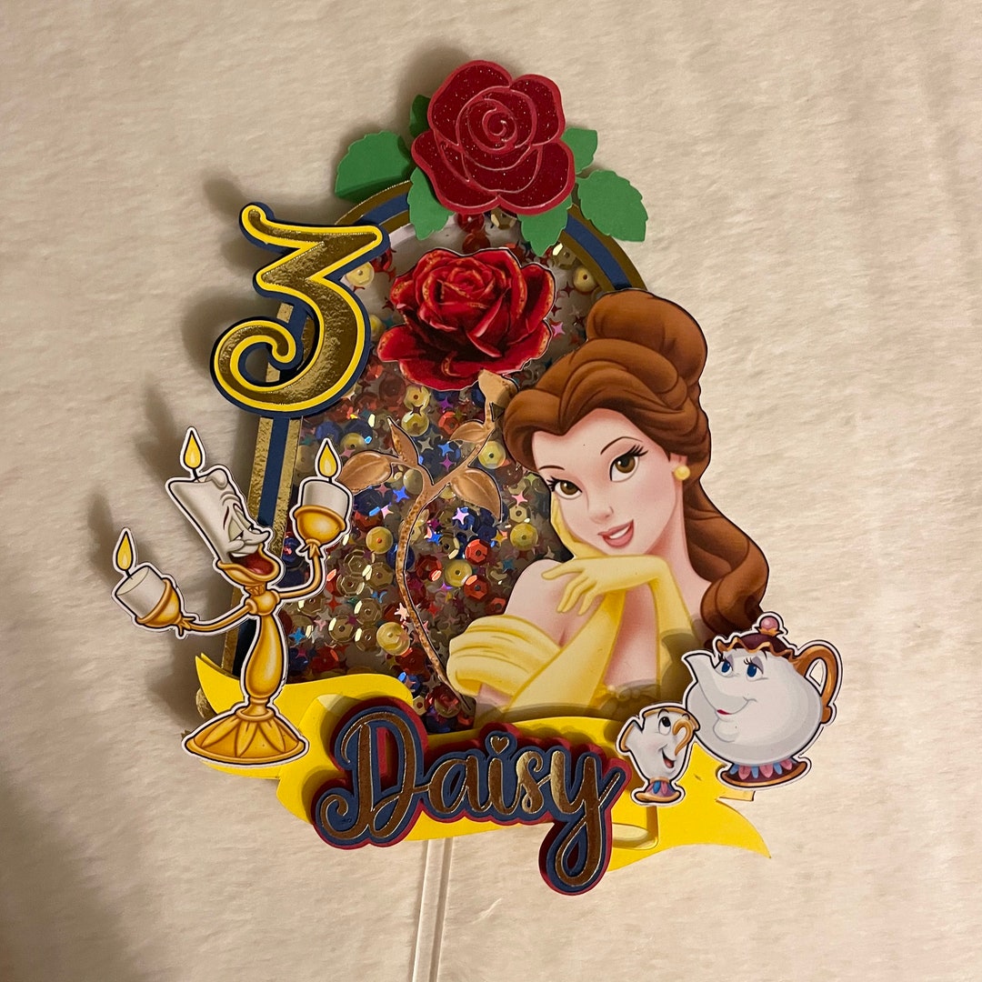 Belle Beauty and the Beast Cake Topper Belle Party Decor - Etsy
