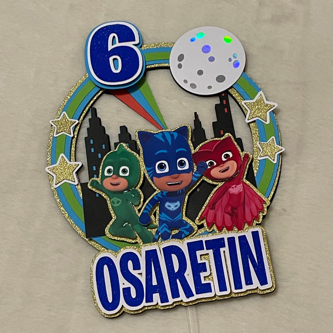 PJ Masks Cake Topper, PJ Masks Party Decor, Owlette Catboy Gecko Decor ...
