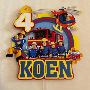 Fireman Sam Cake Topper, Party Decor - Etsy UK