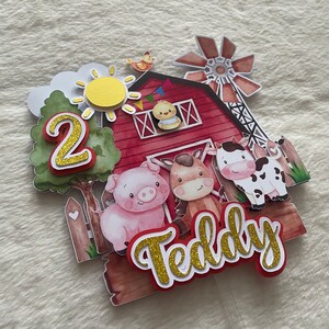 Farm Cake Topper, Farm Party Decor, Barnyard Cake - Etsy