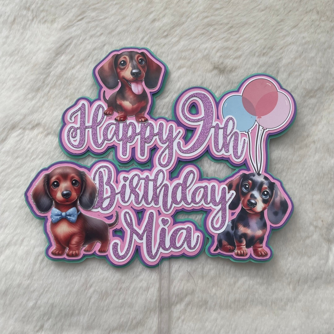 Sausage Dog Cake Topper, Dachshund Cake Topper, Sausage Dog Party Decor ...