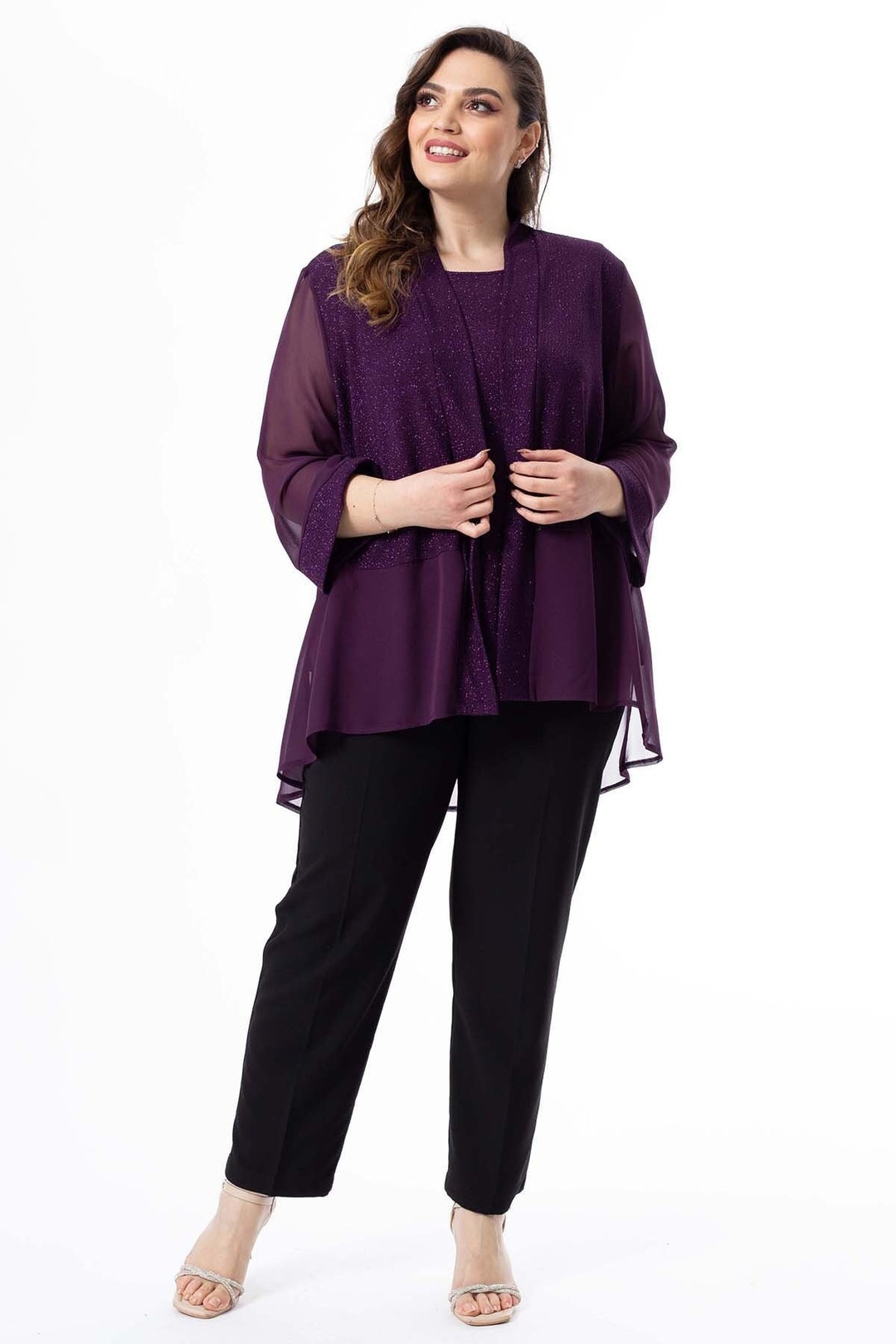 Body Jacket Set, Chiffon Jacket, Plus Size Clothing, Luminous Top ...