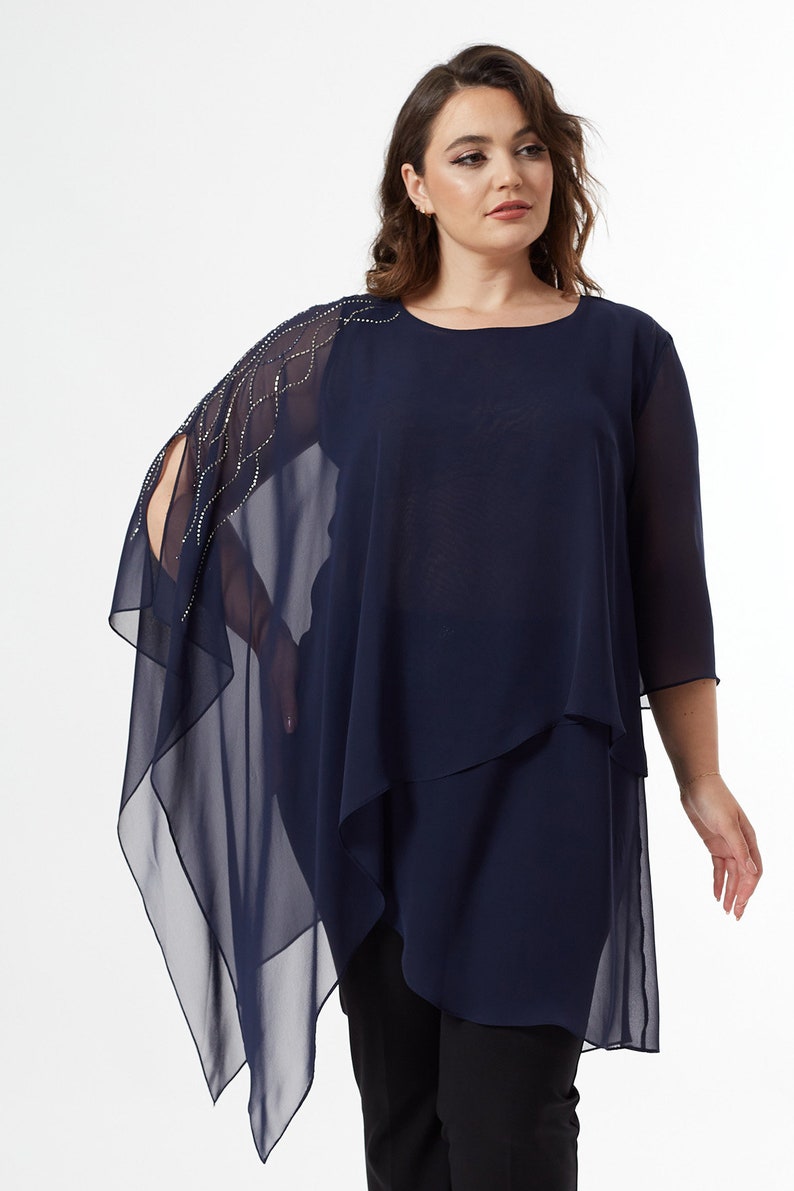 Black Tunic, Bat Sleeve Blouse, Plus Size Blouse, Tunic Top for Women ...