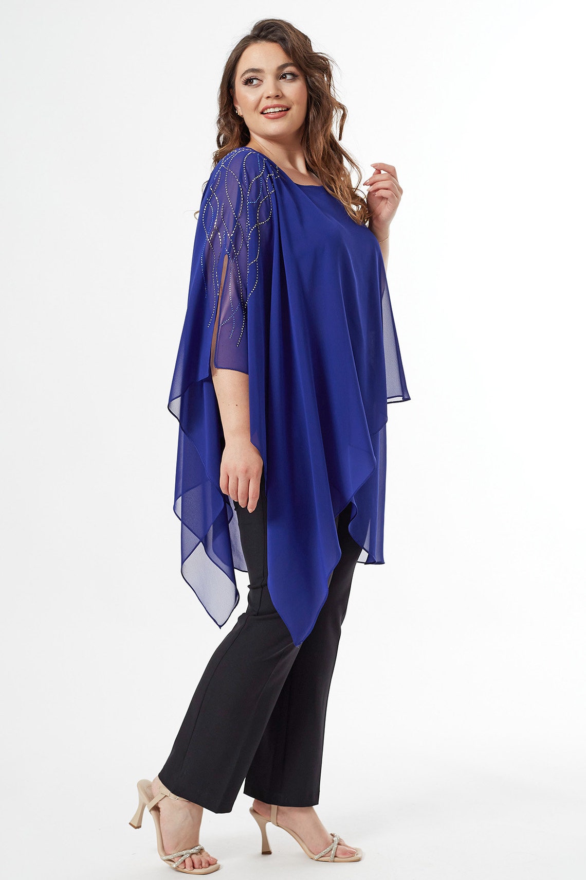 Black Tunic, Bat Sleeve Blouse, Plus Size Blouse, Tunic Top for Women ...