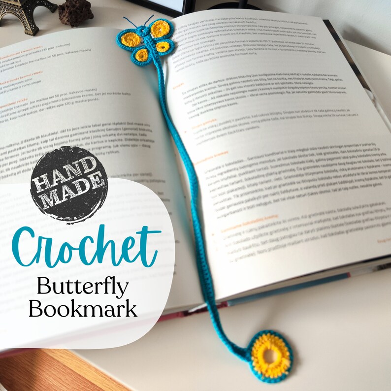 Crochet Butterfly Bookmark, Handmade Crochet Butterfly Book Mark ...