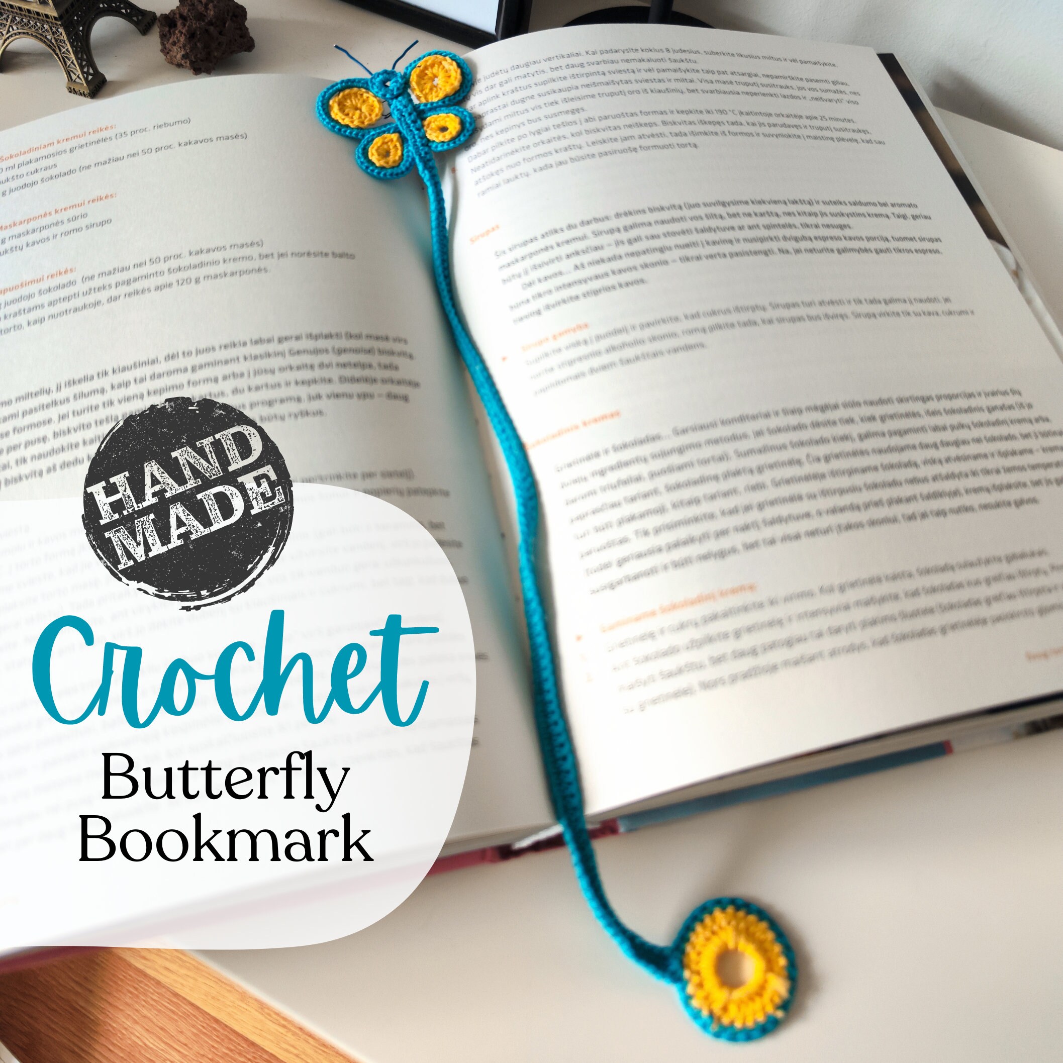 Crochet Butterfly Bookmark, Handmade Crochet Butterfly Book Mark ...
