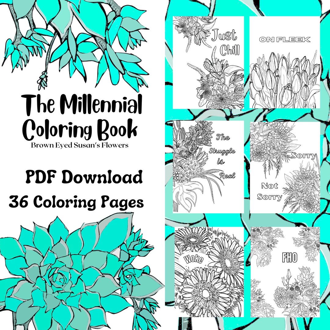 PDF Download - 35 Coloring Pages -the Millennial Coloring Book, This ...
