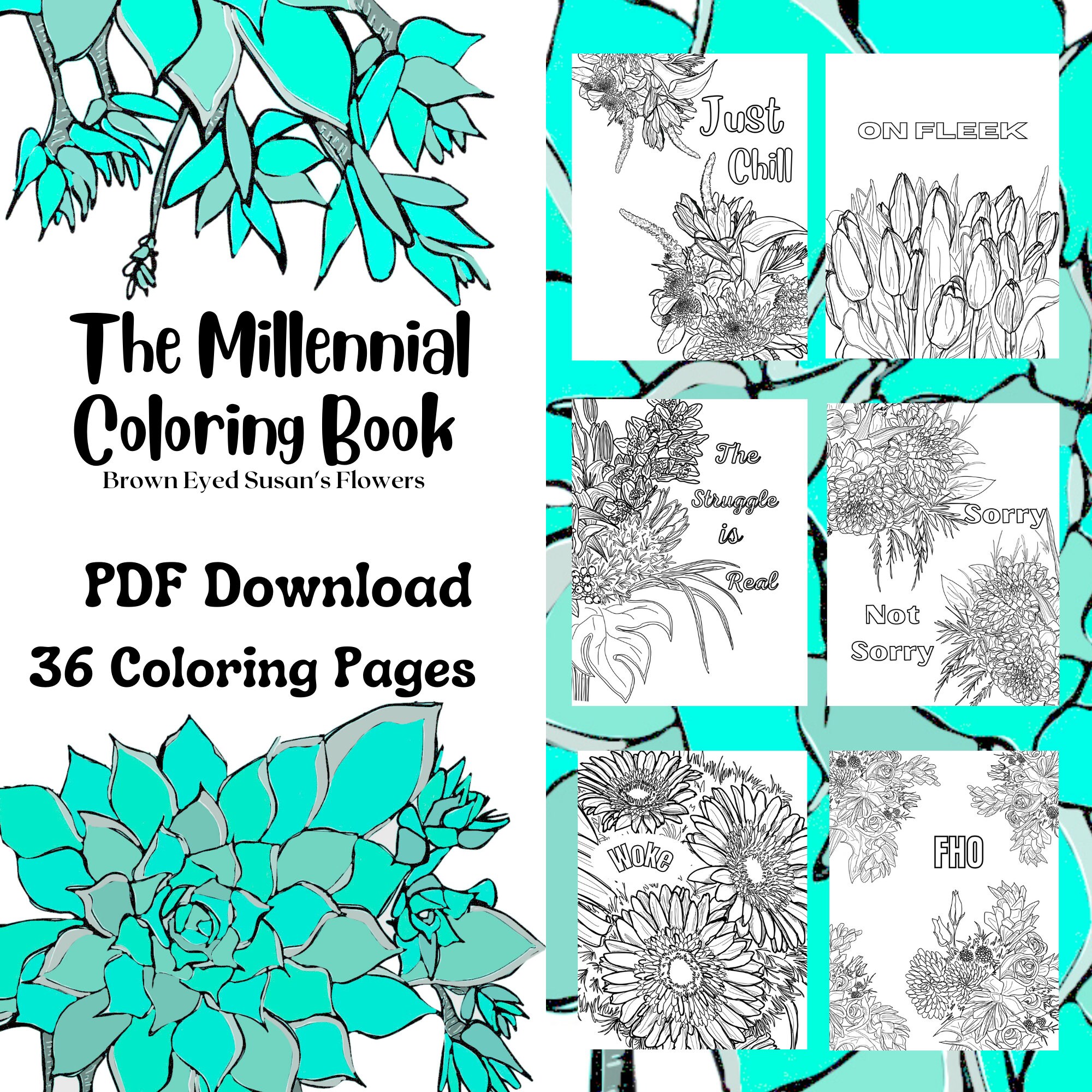 PDF Download - 35 Coloring Pages -the Millennial Coloring Book, This ...