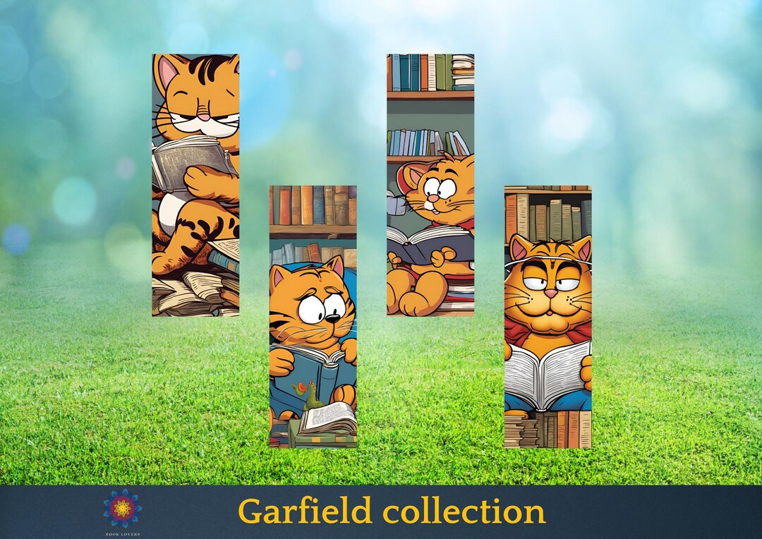 Printable Garfield Booklovers Digital Bookmarks, Funny Gift Book Lovers ...