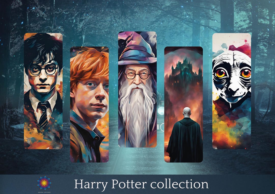 Harry Potter Bookmarks, Unique Designs Set (digital Download) - Etsy