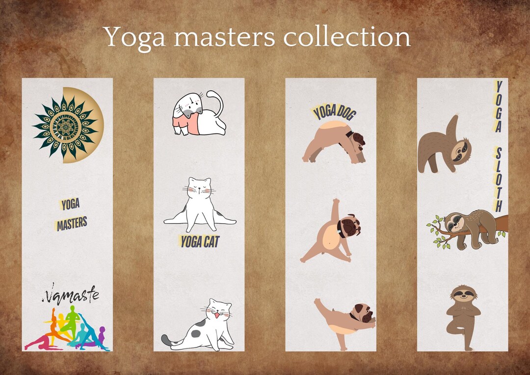 Printable Yoga Digital Bookmarks, Gift for Book Lovers, Gift for Yoga ...