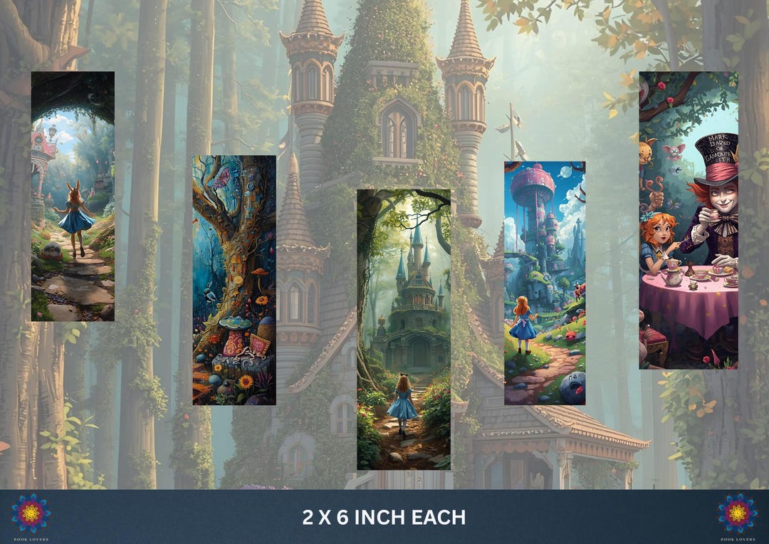 Printable Alice in Wonderland Digital Bookmarks, Perfect Gift for Book ...