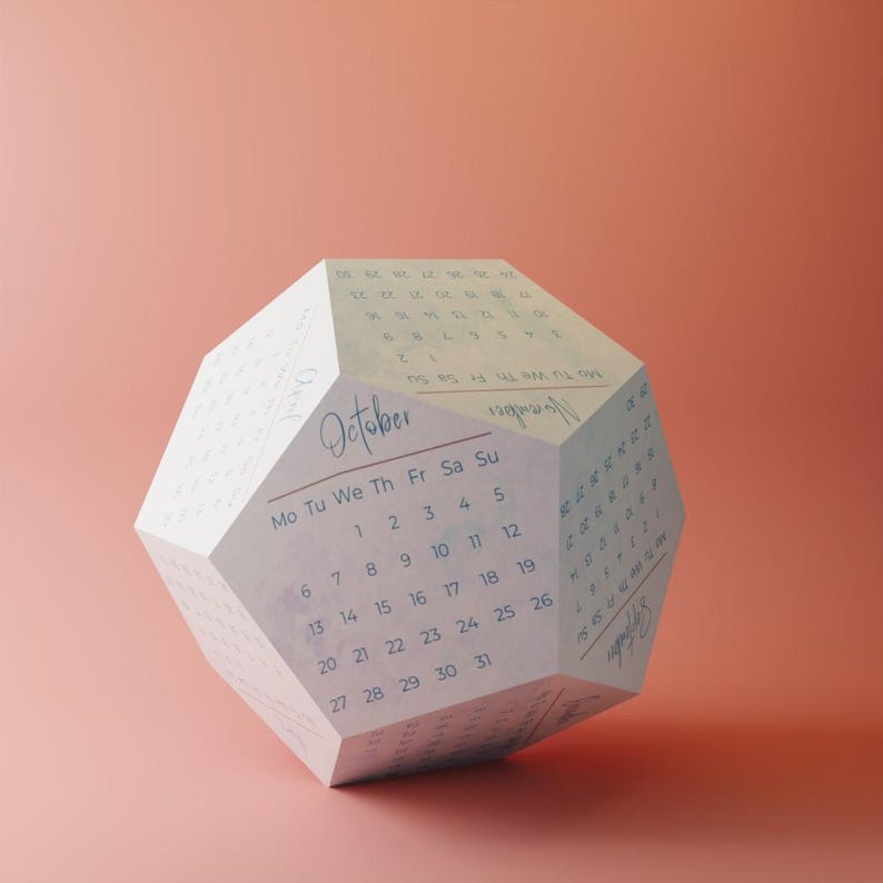 2025 DIY Calendar 3D Papercraft Template Model in Pdf, Dxf & Svg Format ...