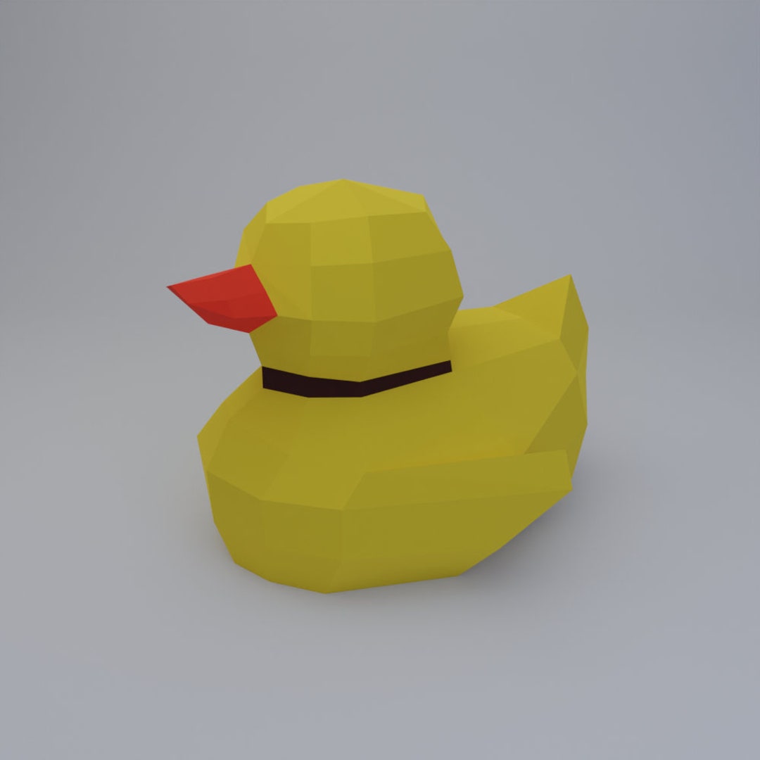 3d Bathroom Duck Paper Low Poly Diy Model Template in Pdf, Dxf and Svg ...