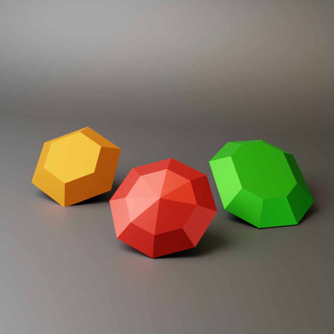 3D Papercraft Diamond DIY Model Template - 3 Models Pdf, Dxf & Svg ...