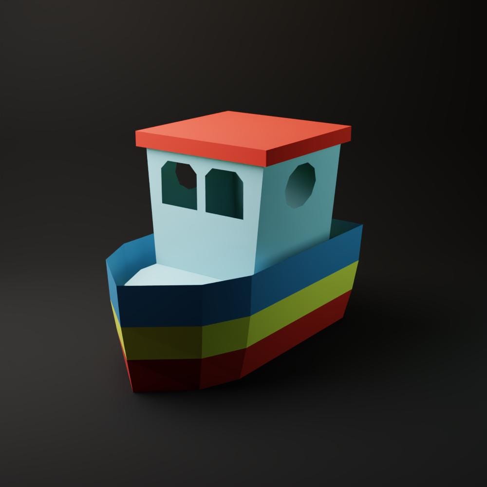 3D Boat Papercraft Template, Low Poly DIY Model (pdf, Svg, Dxf) - Etsy UK