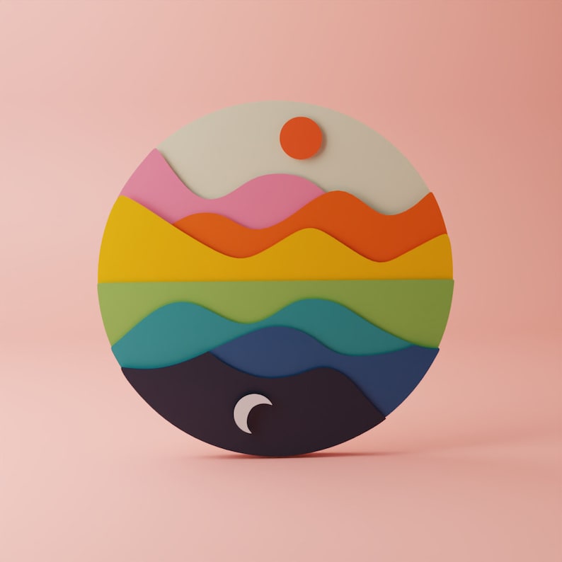 3D Papercraft Beautiful Circle Wall Art Decor DIY Model in Pdf, Dxf ...