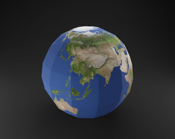 3d Earth/globe Diy Model PAPER CRAFT Template in Pdf, Dxf and Svg ...