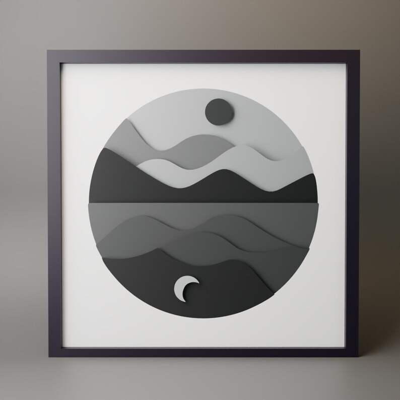 3D Papercraft Beautiful Circle Wall Art Decor DIY Model in Pdf, Dxf ...